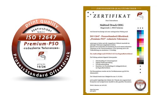 Erfolgreiche PSO-Rezertifizierung! - Südtirol Druck